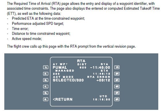 The Required Time of Arrival (RTA) page - Airbus A320 Neo / Ceo - X ...