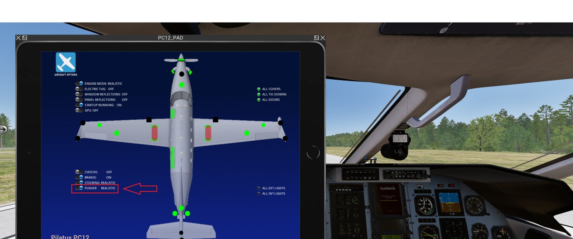 Pusher test procedure - Thranda Pilatus PC-12 XP12 - X-Plane.Org Forum