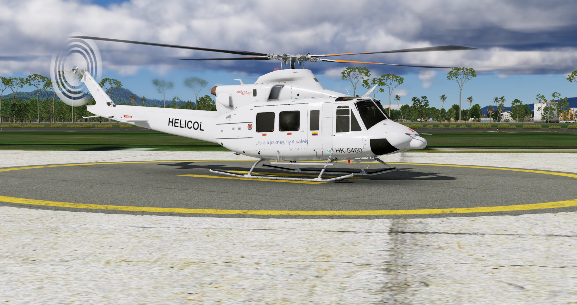 Helicol white livery for the X-Trident Bell 412 - X-Trident - X-Plane ...