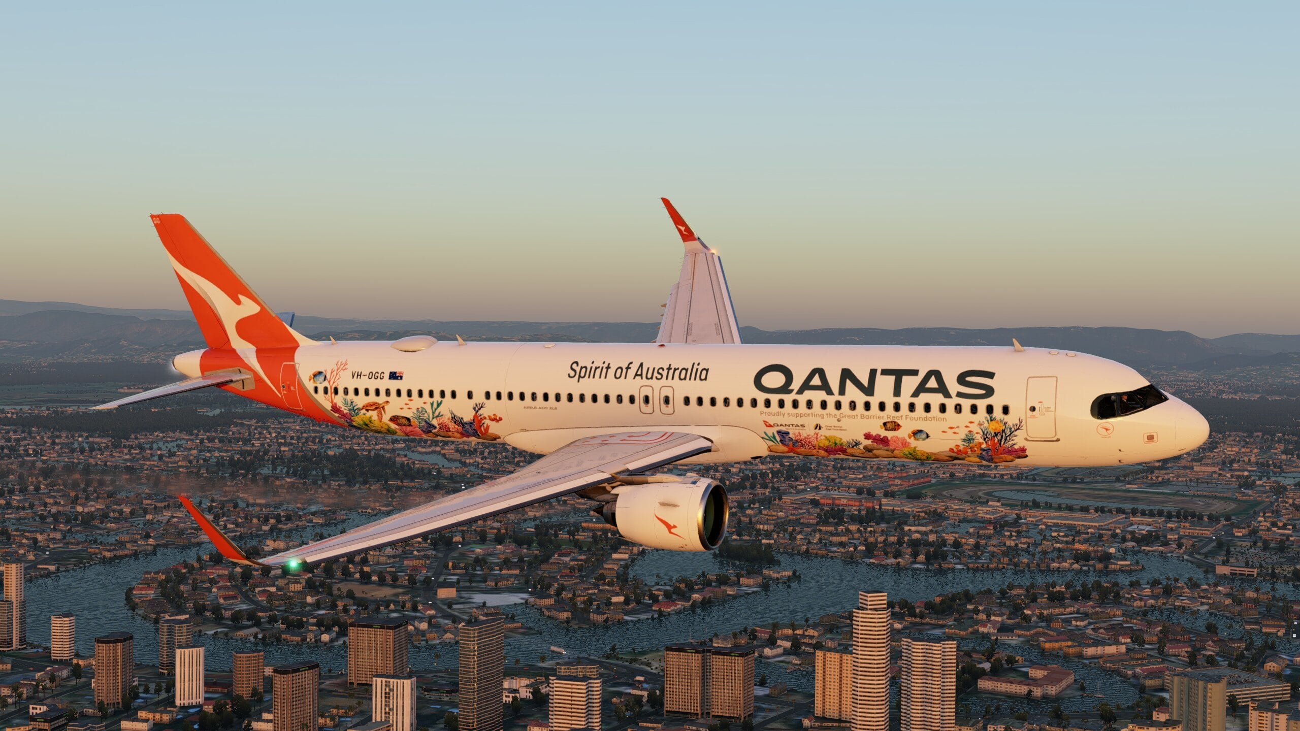 Qantas | Great Barrier Reef Livery | VH-OGG | A321XLR - Toliss A321 - X ...