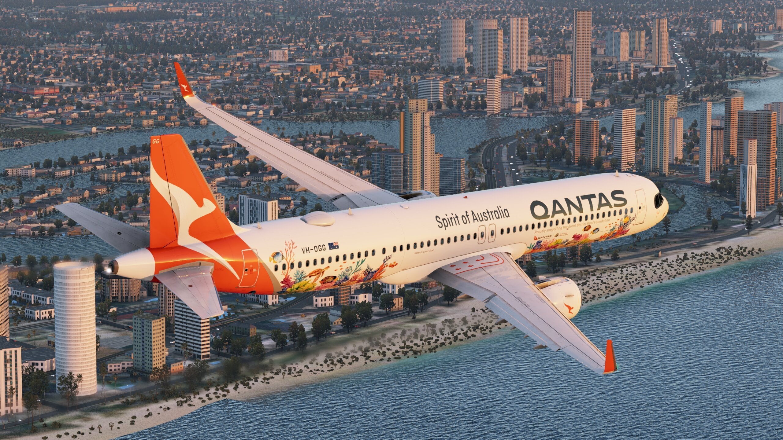 Qantas | Great Barrier Reef Livery | VH-OGG | A321XLR - Toliss A321 - X ...