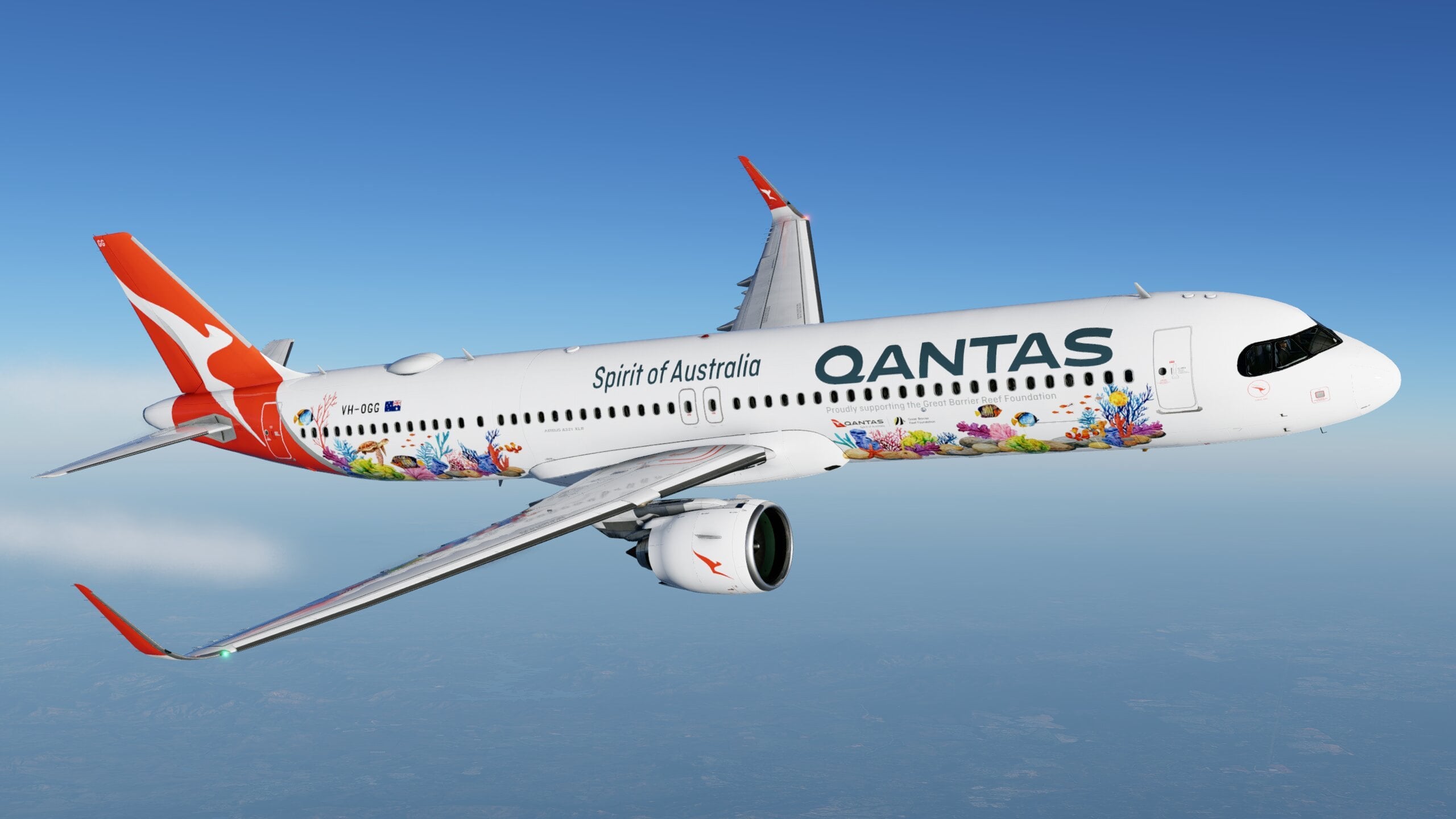 Qantas | Great Barrier Reef Livery | VH-OGG | A321XLR - Toliss A321 - X ...