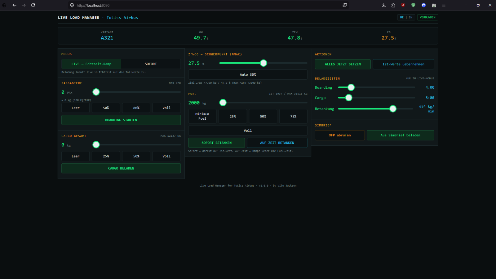 Live Load Manager for ToLiss Airbus Pro - Payware Utilities - X-Plane ...