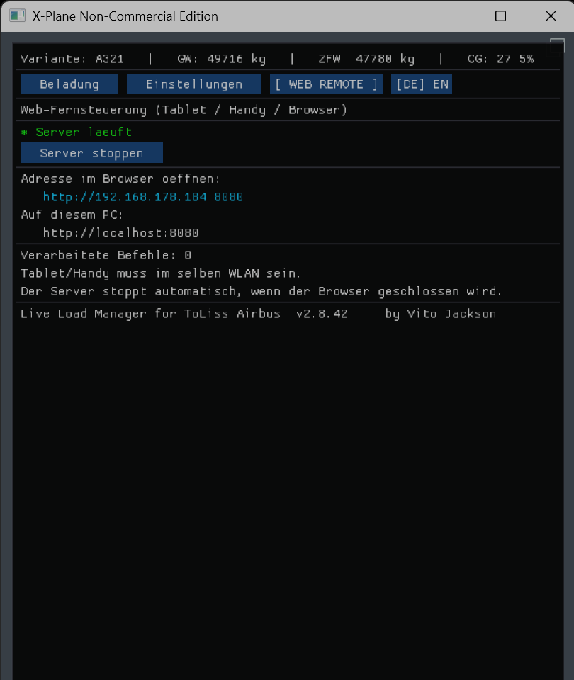 Live Load Manager for ToLiss Airbus Pro - Payware Utilities - X-Plane ...