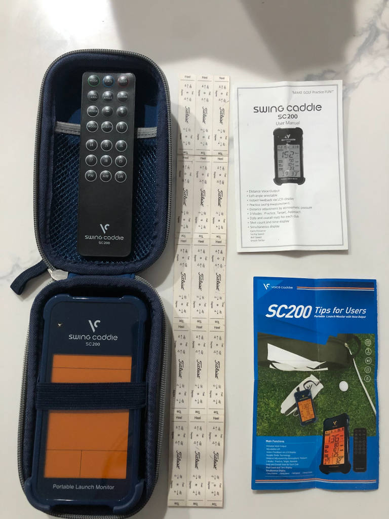 Swingcaddie SC200 Portable Launch Monitor w/ Hard Case, Remote, & 15 ...