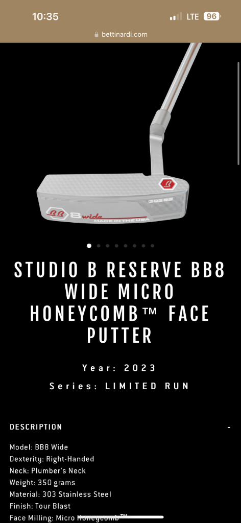 Bettinardi BB8 Classic Cars Limited Run putter W/ headcover - For Sale ...