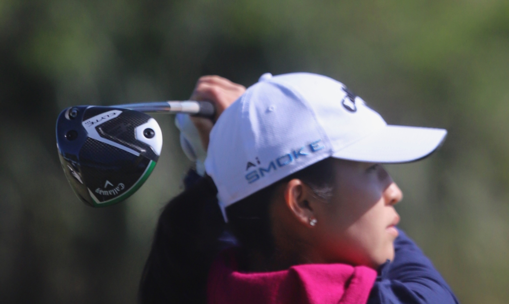 Andrea Lee testing new Callaway Elyte driver - 2024 Grant Thornton ...
