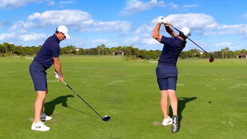 Hands coming out towards ball (and higher) at impact amd flat swing ...