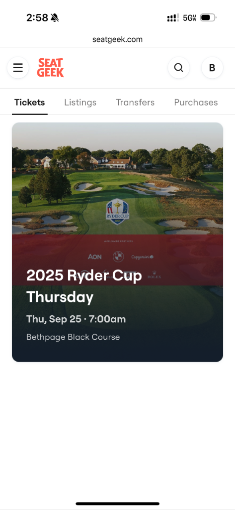 Thursday Ryder Cup Tickets - For Sale Archive-For Feedback Reference ...