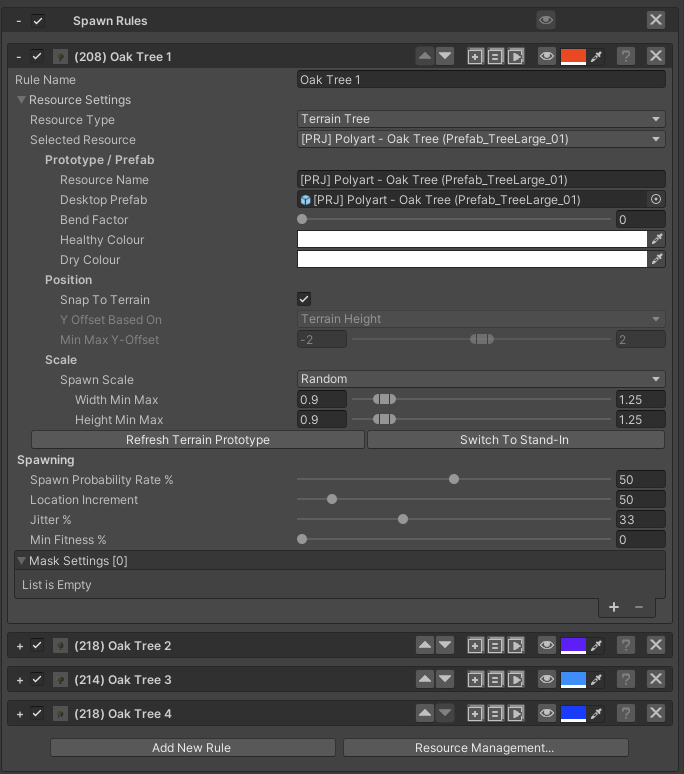 How to make trees spawn with more distance between them? - Gaia & Gaia ...