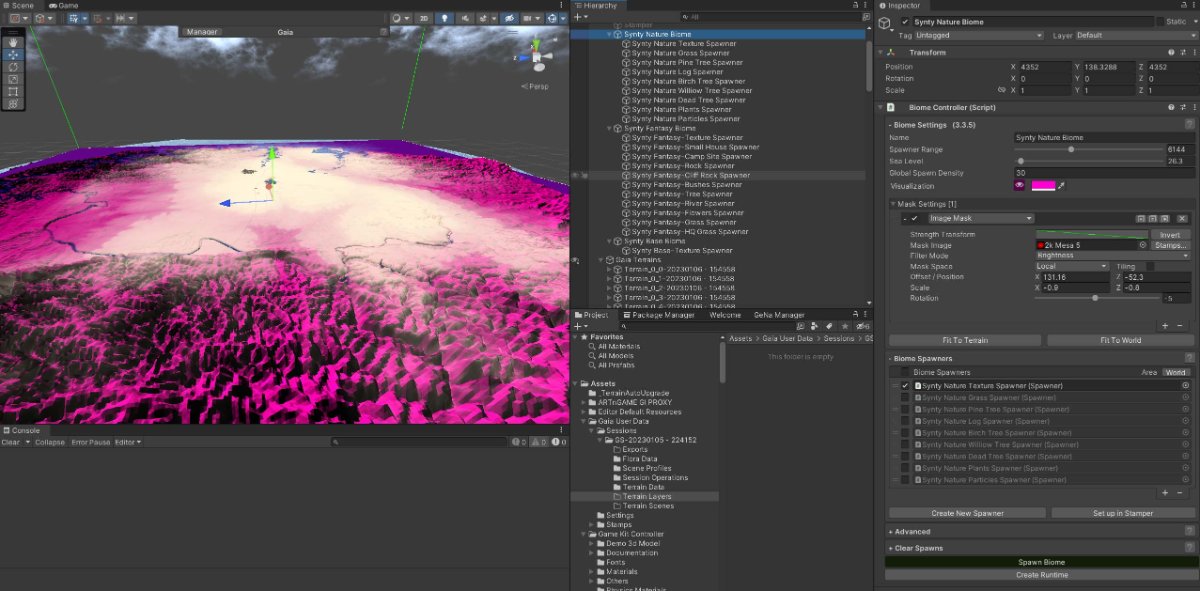 Gaia Pro 2021 (3.3.5) Synty spawner packs - weird terrain texturing ...
