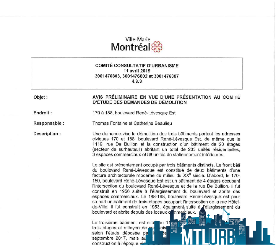 Alba - 180 Blvd R-L Est - 21 étages - Complétés - MTLURB.com - Forum ...