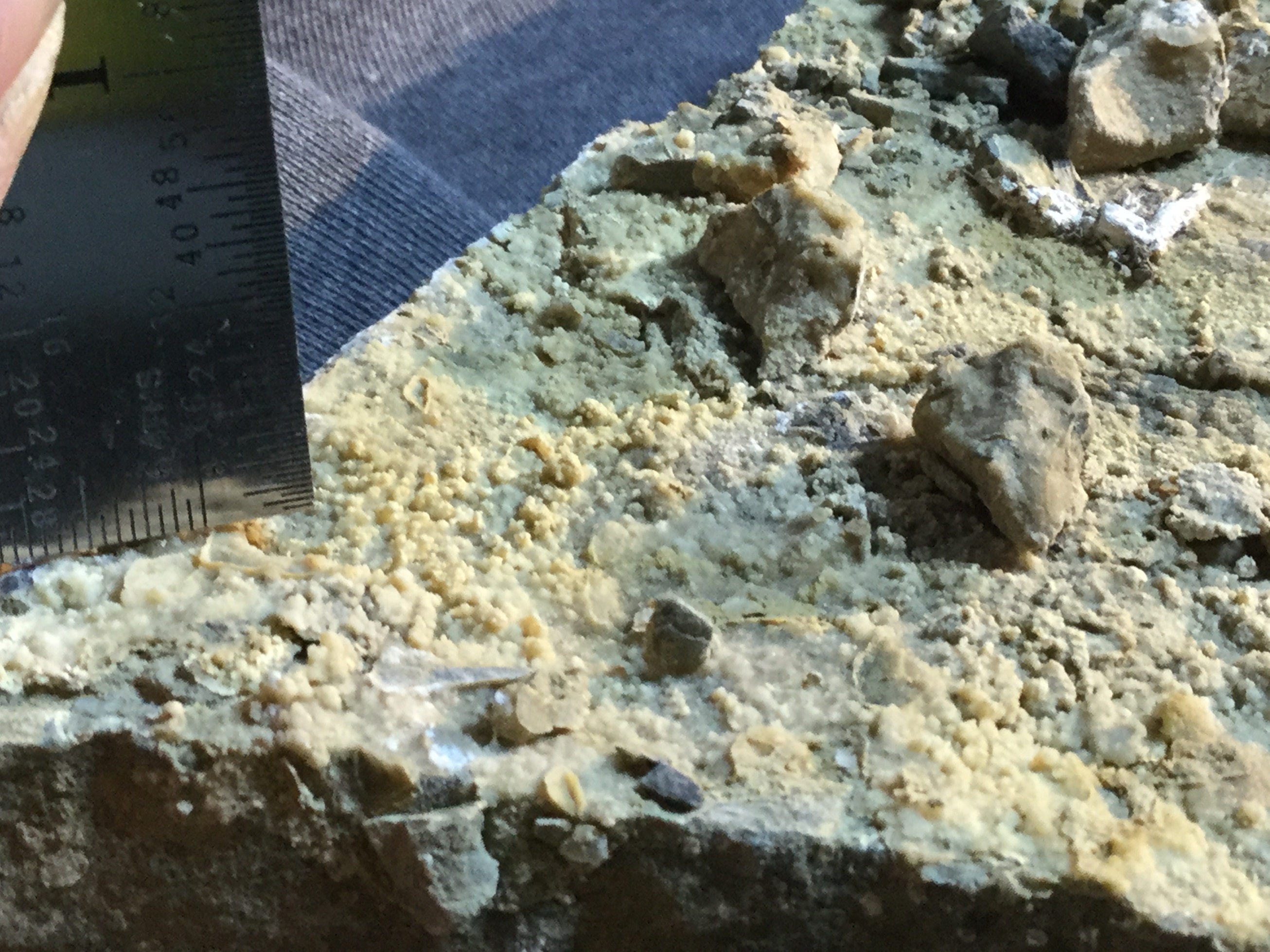 Cave floor slab? (New terms to me... clastic vs chemical sedimentary ...