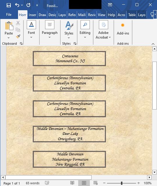 Where to get Fossil Specimen Cards for my collection - Questions ...