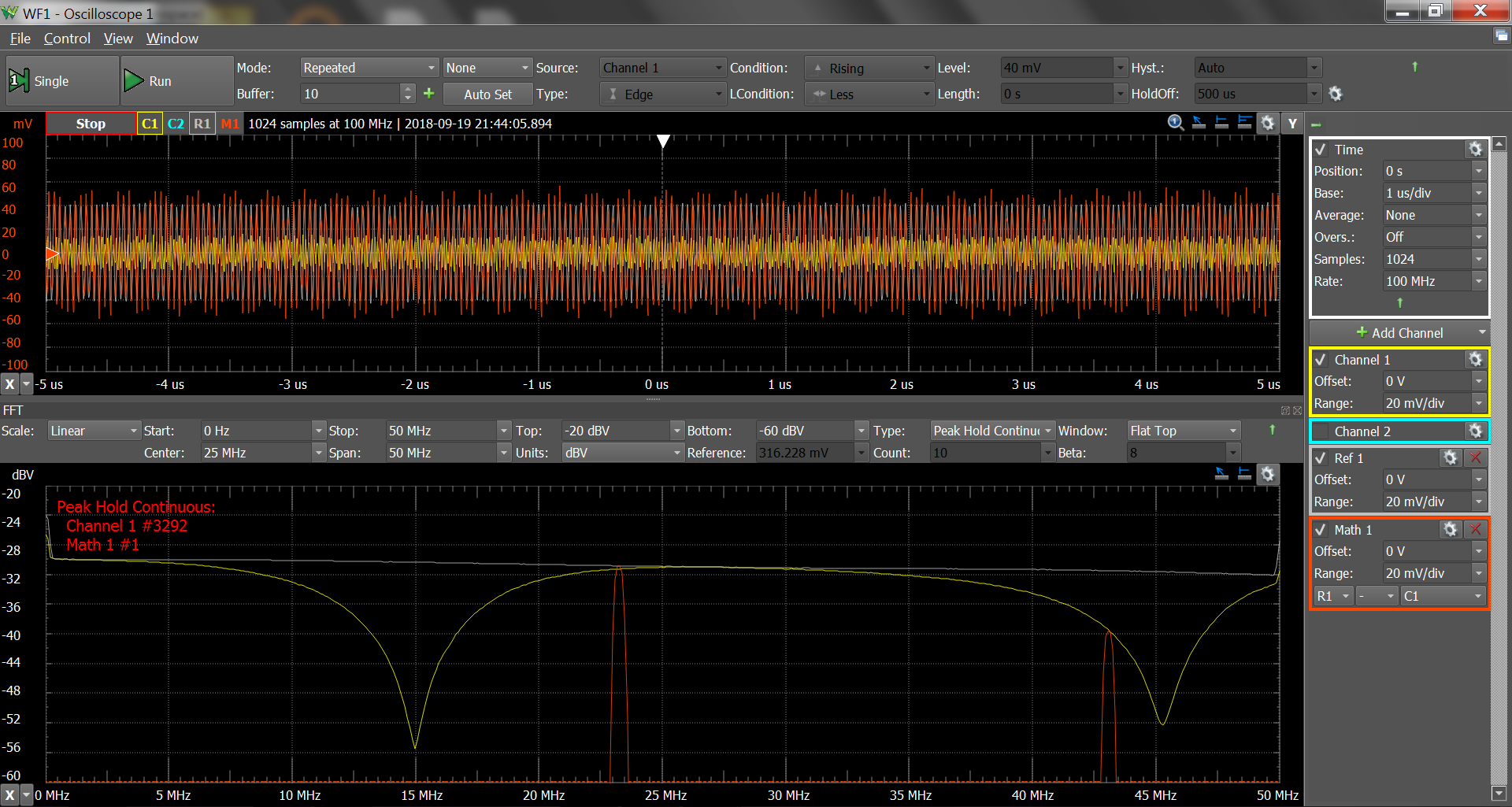 Math on FFT traces - Test and Measurement - Digilent Forum