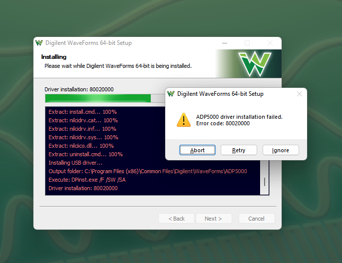 ADP5250 Waveforms support for Windows 11 (ARM) (running in Parallels on ...