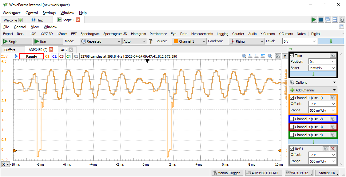 Different analog measurement results between AD2 and ADP3450 - Test and ...