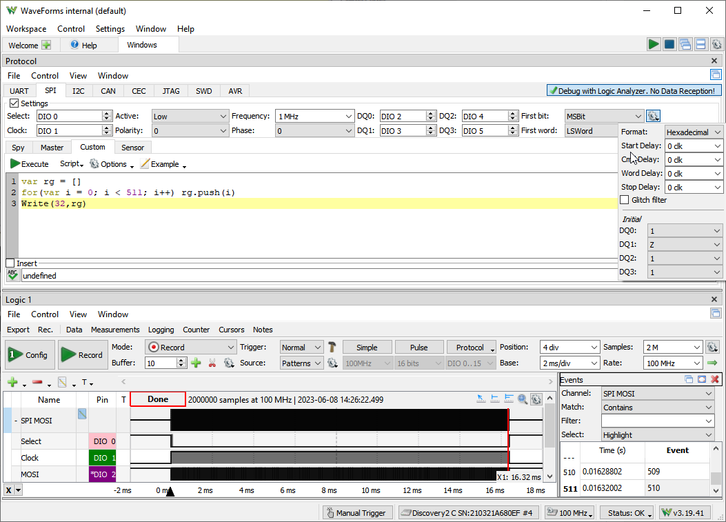 Multiple patterns with precise delay using AD2 - Test and Measurement ...