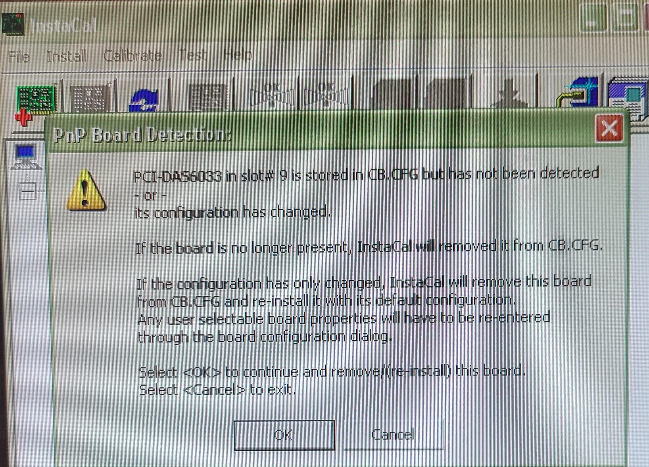 A/D Board Model PCI-DAS6033 Not Detected - Data Acquisition (DAQ ...