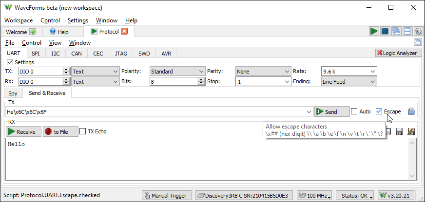 UART Send hex values? - Test and Measurement - Digilent Forum