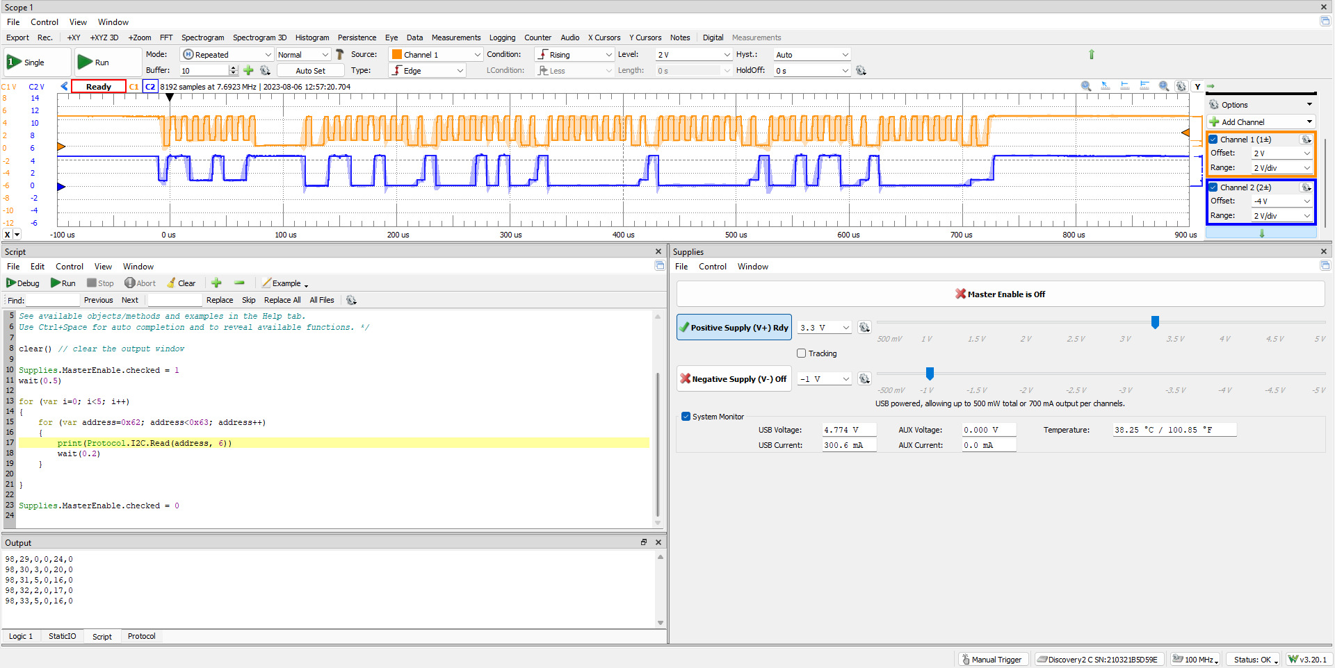 Issue with I2C in Waveforms SDK when using AD2 - Test and Measurement ...