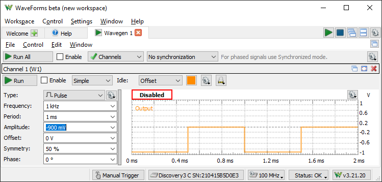 Creating Negative Patterns using Analog discovery 2 - Test and ...