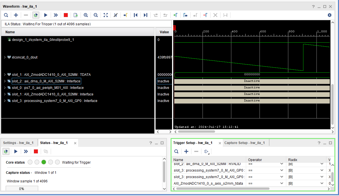 Inactive Axi Stream in hardware Zmod 1410, EclypseZ7 - FPGA - Digilent ...