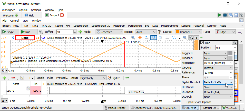 Logic levels for Logic Analyzer inputs and Pattern Generator outputs ...