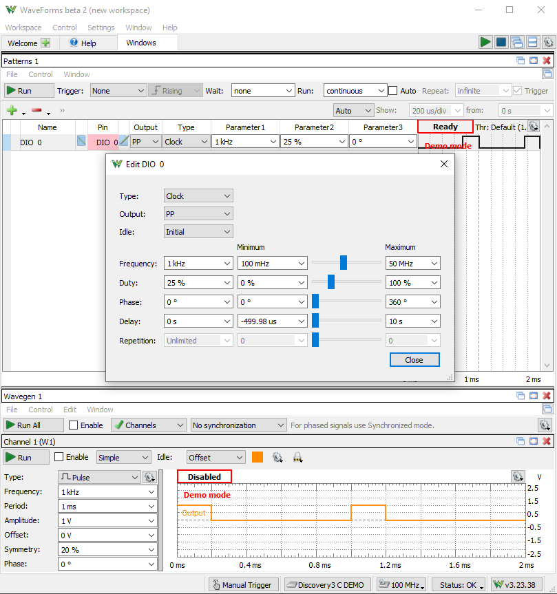 Generating PWM signal - Test and Measurement - Digilent Forum
