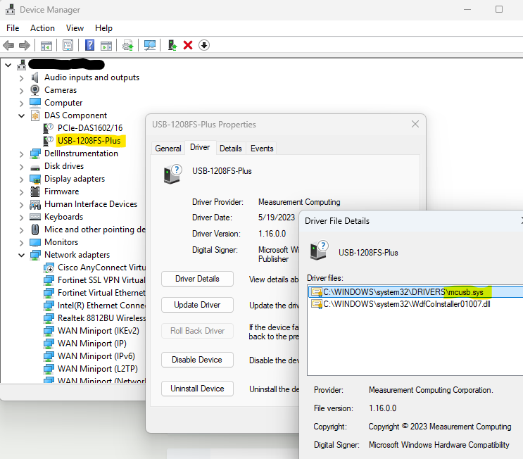USB-1208FS wont get recognized by Windows and wont get recognized by ...