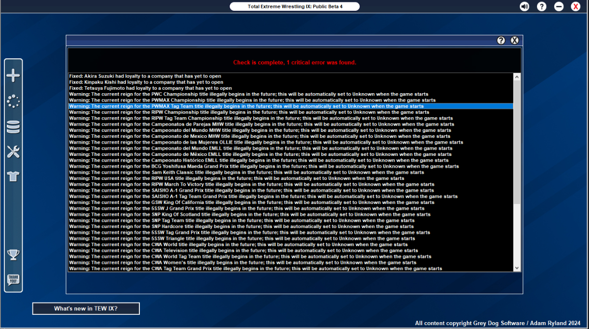 Export or Copy/Paste Errors - Total Extreme Wrestling IX Suggestions ...