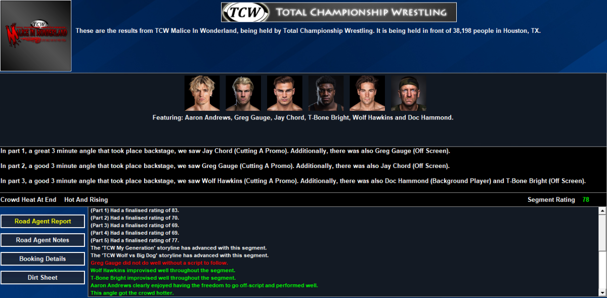 Angles Help - Total Extreme Wrestling IX General Discussions - Grey Dog ...