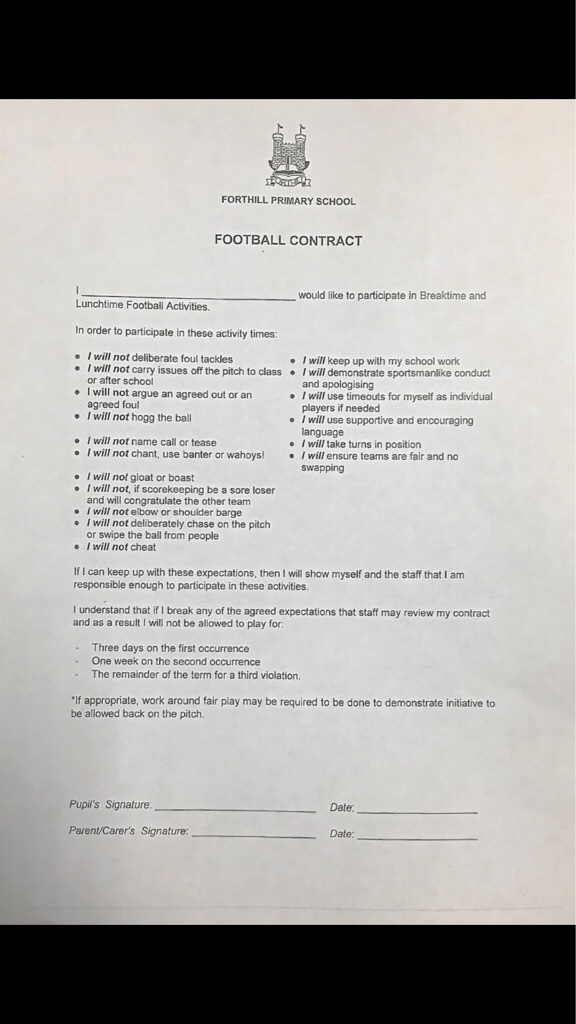School football contract - The General Nonsense Forum - Pie & Bovril