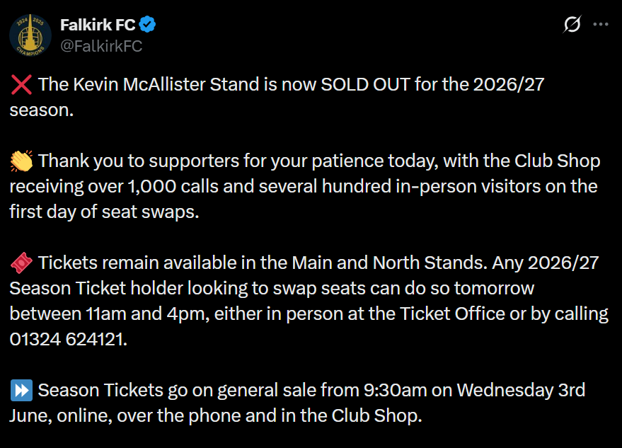 The Falkirk FC Thread v2.0 - Page 926 - Scottish Premiership General ...