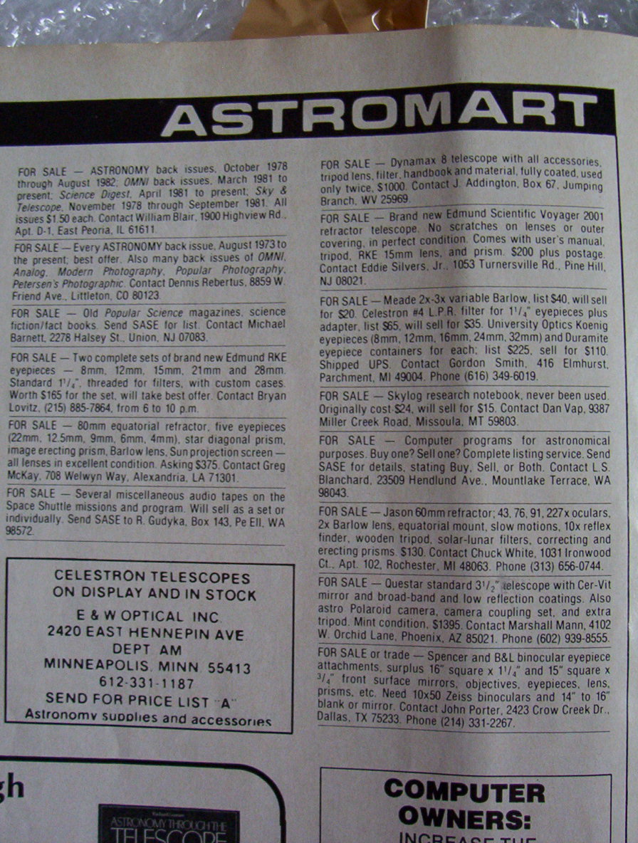 Some astro ads of the day - Member's Album - Stargazers Lounge