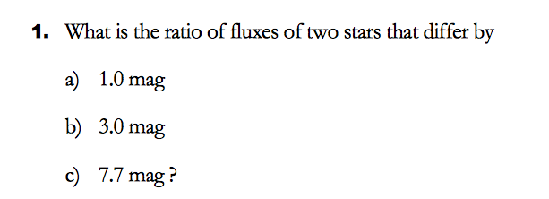Calculating the Flux Ratio of two stars - Physics, Space Science and ...