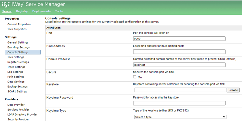 Securing the iWay Service Manager Console using SSL/TLS - iWay Service ...