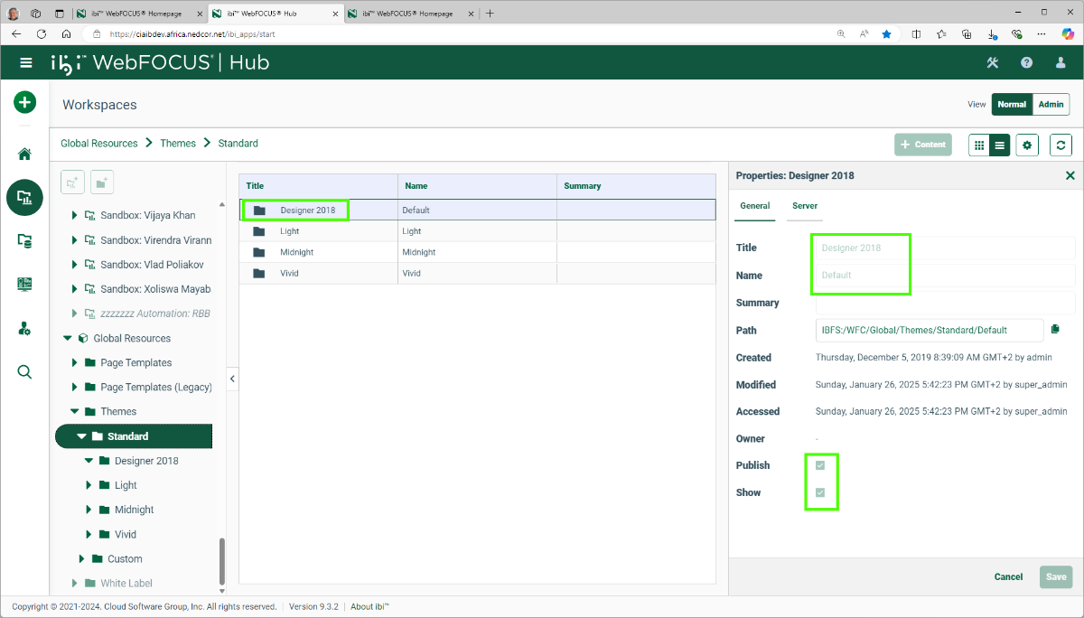 How to configure Default Custom Theme for Designer - WebFOCUS - ibi ...