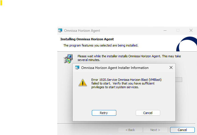 Horizon Agent Upgrade error - Horizon 8 - Omnissa Community