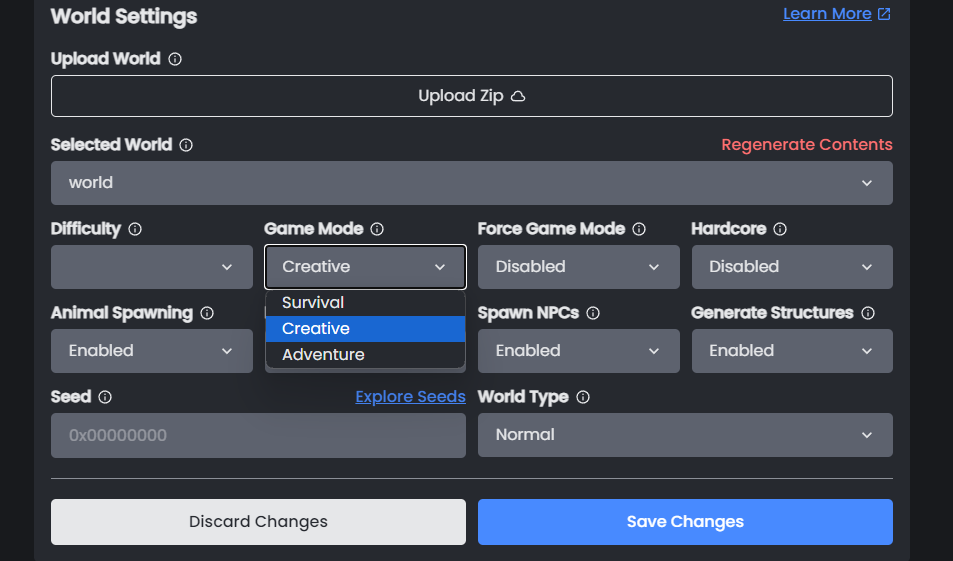 Trying to change game mode and world difficulty & add cheats - Help ...