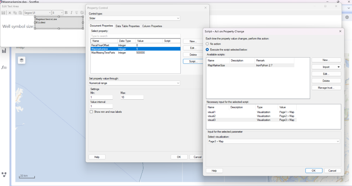 Mapmarkersize script for multiple pages - Spotfire - Spotfire Community
