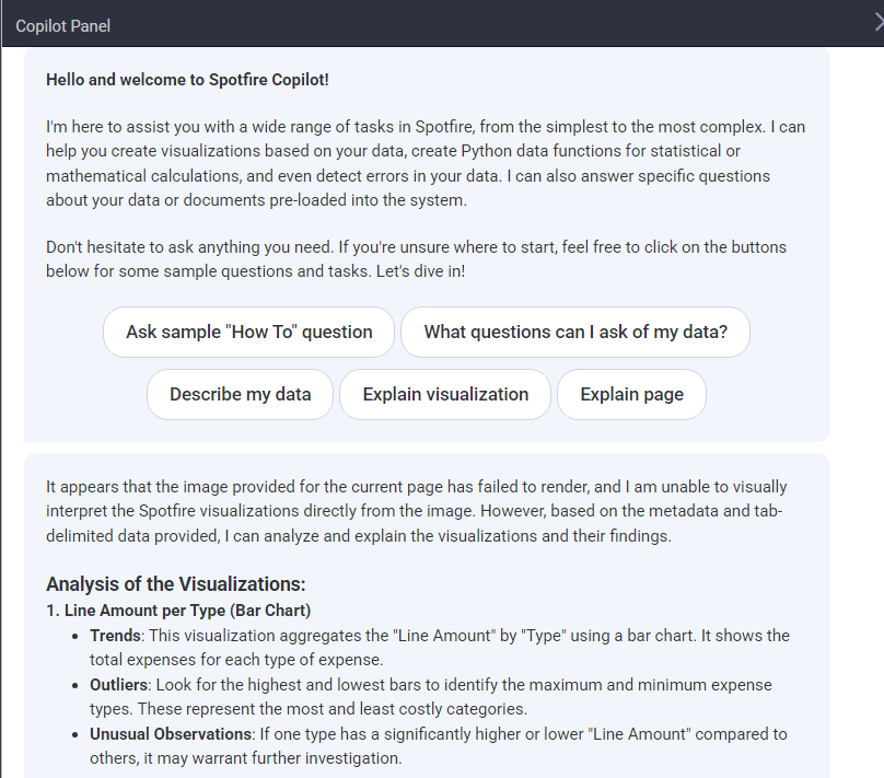 Spotfire Copilot 2.0.0 - Explain page does not process image - Spotfire ...