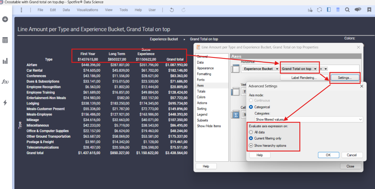 Is it possible to move Cross table Grand Total values from bottom to ...