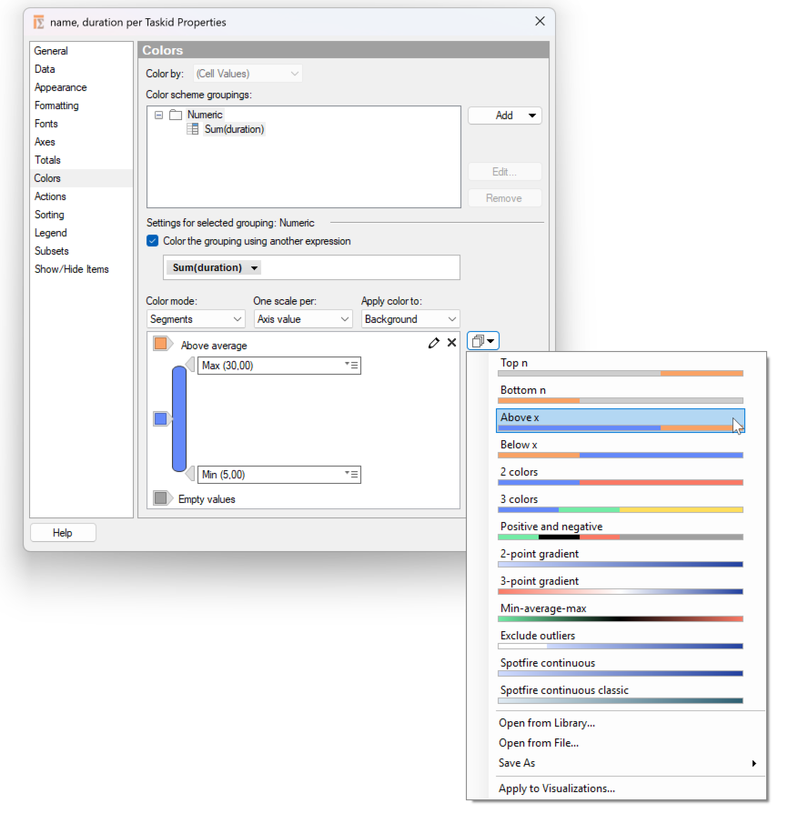 Coloring a cross table from one table using values on another table ...