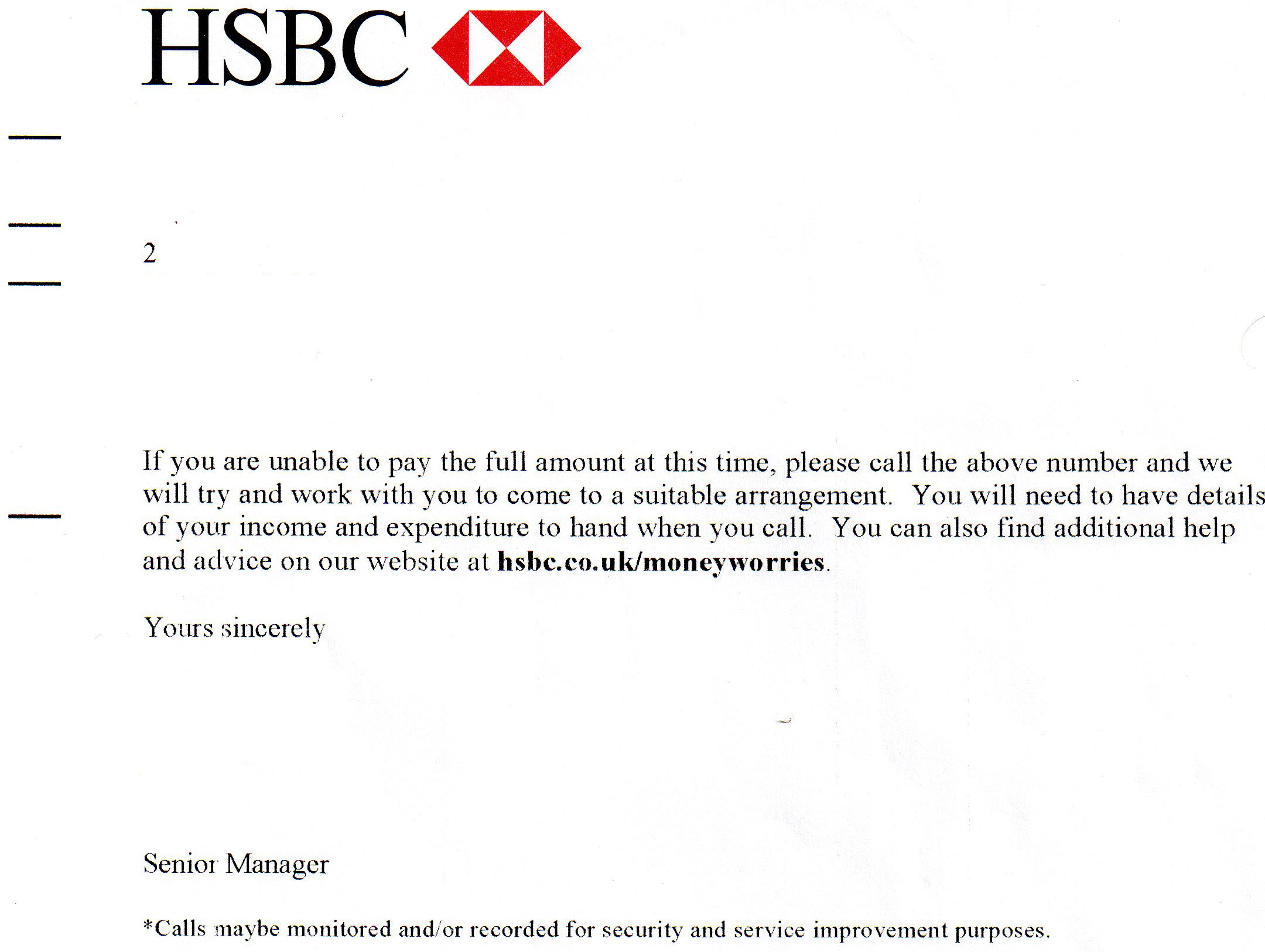 Removal of a default notice applied by HSBC - Page 2 - HSBC Bank ...