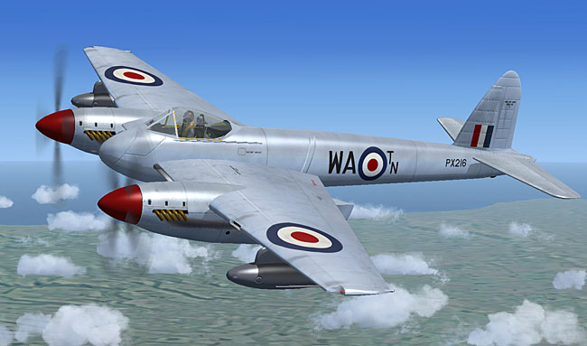 FSX DeHavilland Hornet F1 PX216 - FSX Modern Military - FlightSim.Com