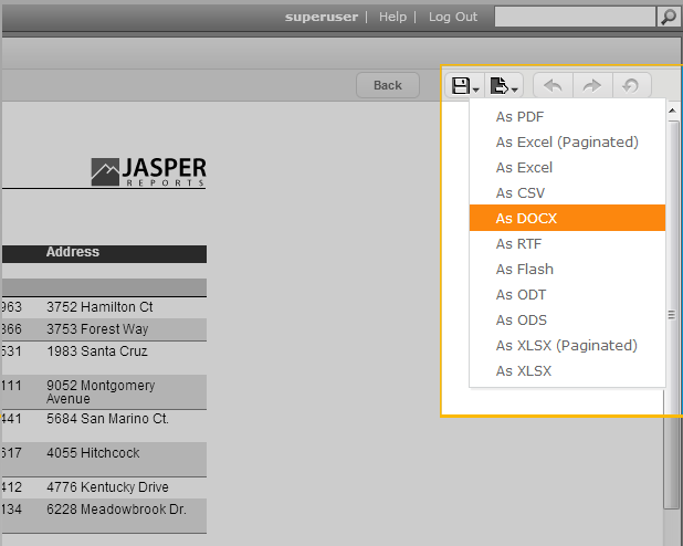 Update list available exporter format when viewing a report in ...