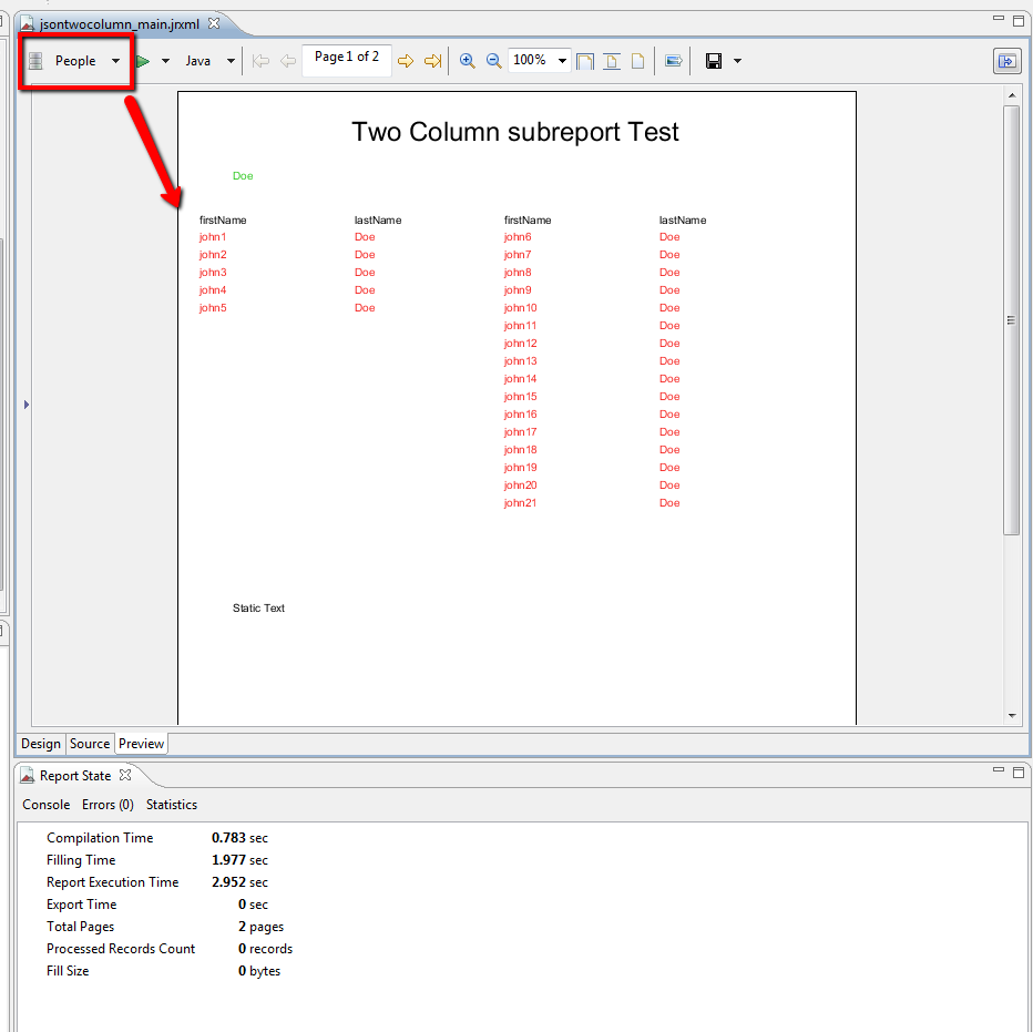 Sample of JSON report with sub report - Best Practices - Jaspersoft ...