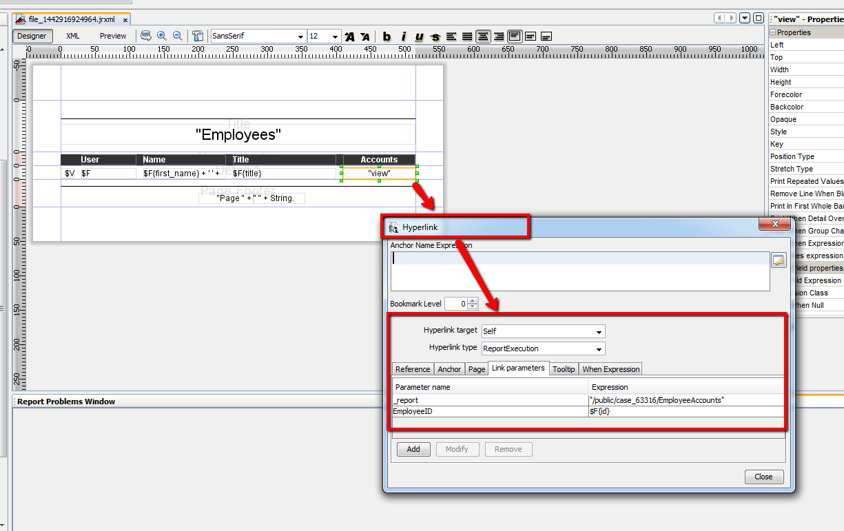 How to create a hyperlinked report and pass value from main report to ...
