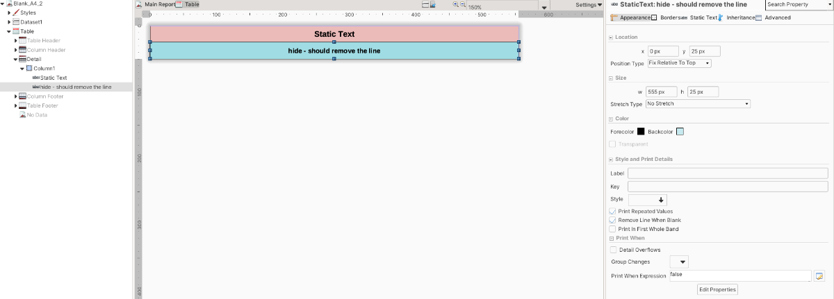 Jasper table row not is resized when remove line - Products ...
